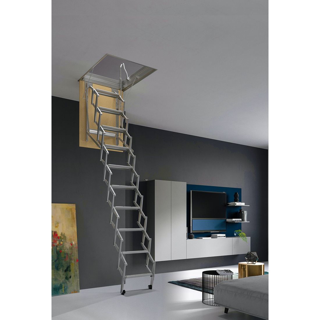 Retractable staircase Panto - Retractable stairs : Echelle Canada